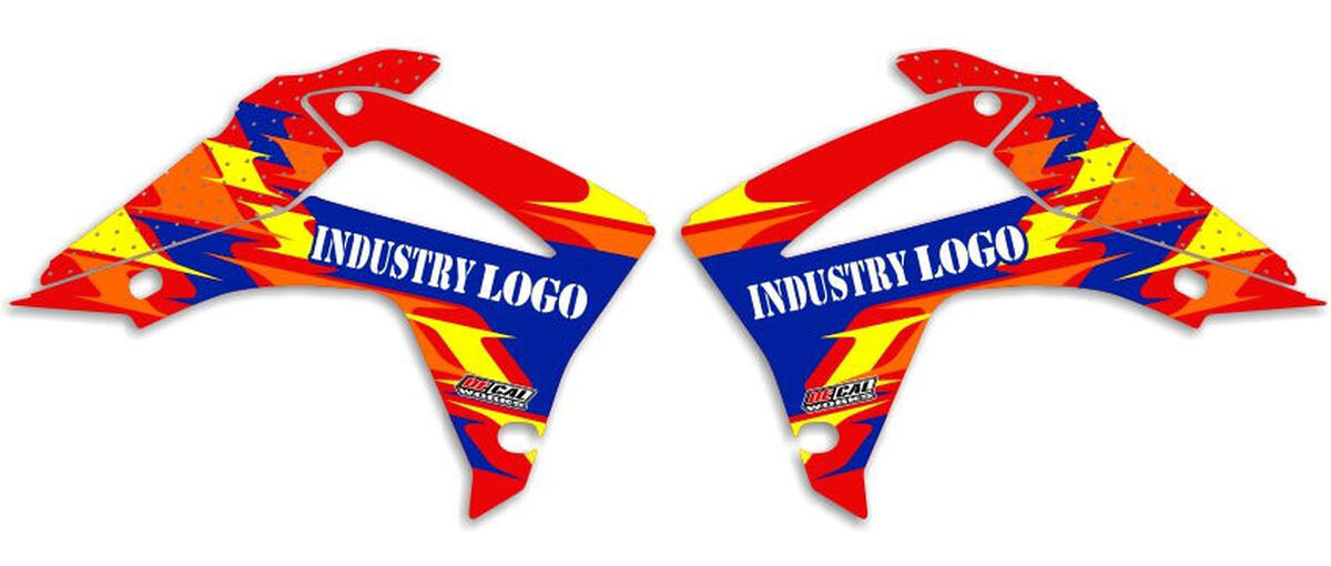 Honda CRF150 Red/Blue T-6 Number Plate Graphics Kit