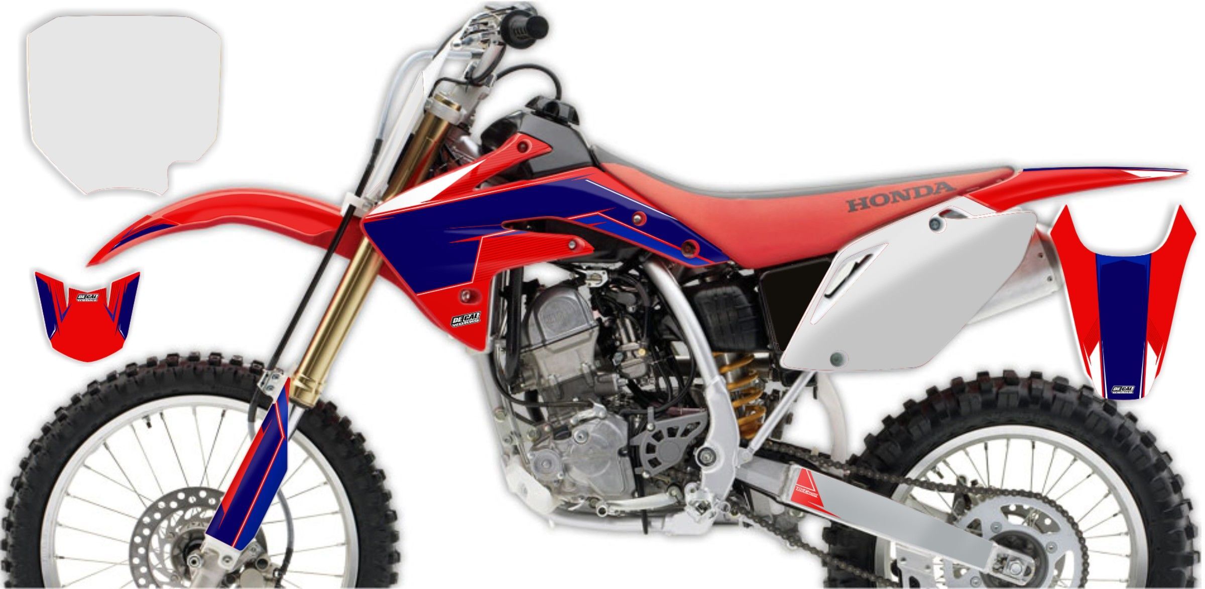Honda CRF150 Red/Navy T-16 Semi Custom Complete Graphics Kit