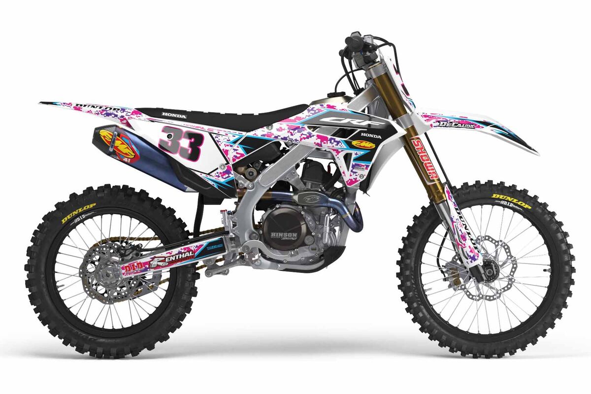 Honda CRF150 Red/Black Digital Camo Ready Made Complete Graphics Kit