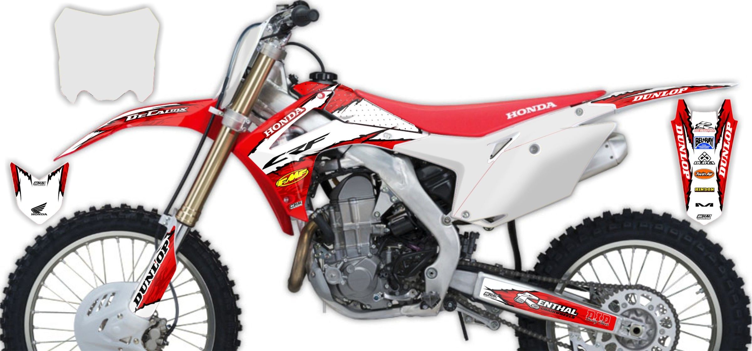 Honda CRF450 Red/Maroon T-10 Ready Made Complete Graphics Kit