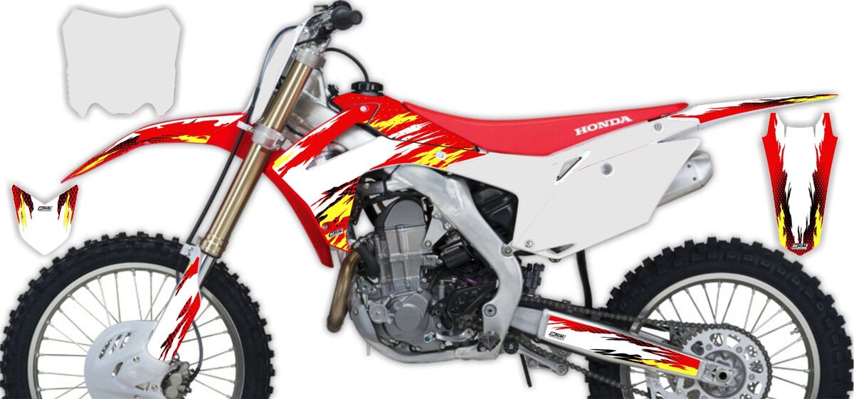 Honda CRF450 Red/Black T-8 Semi Custom Rad Graphics Kit