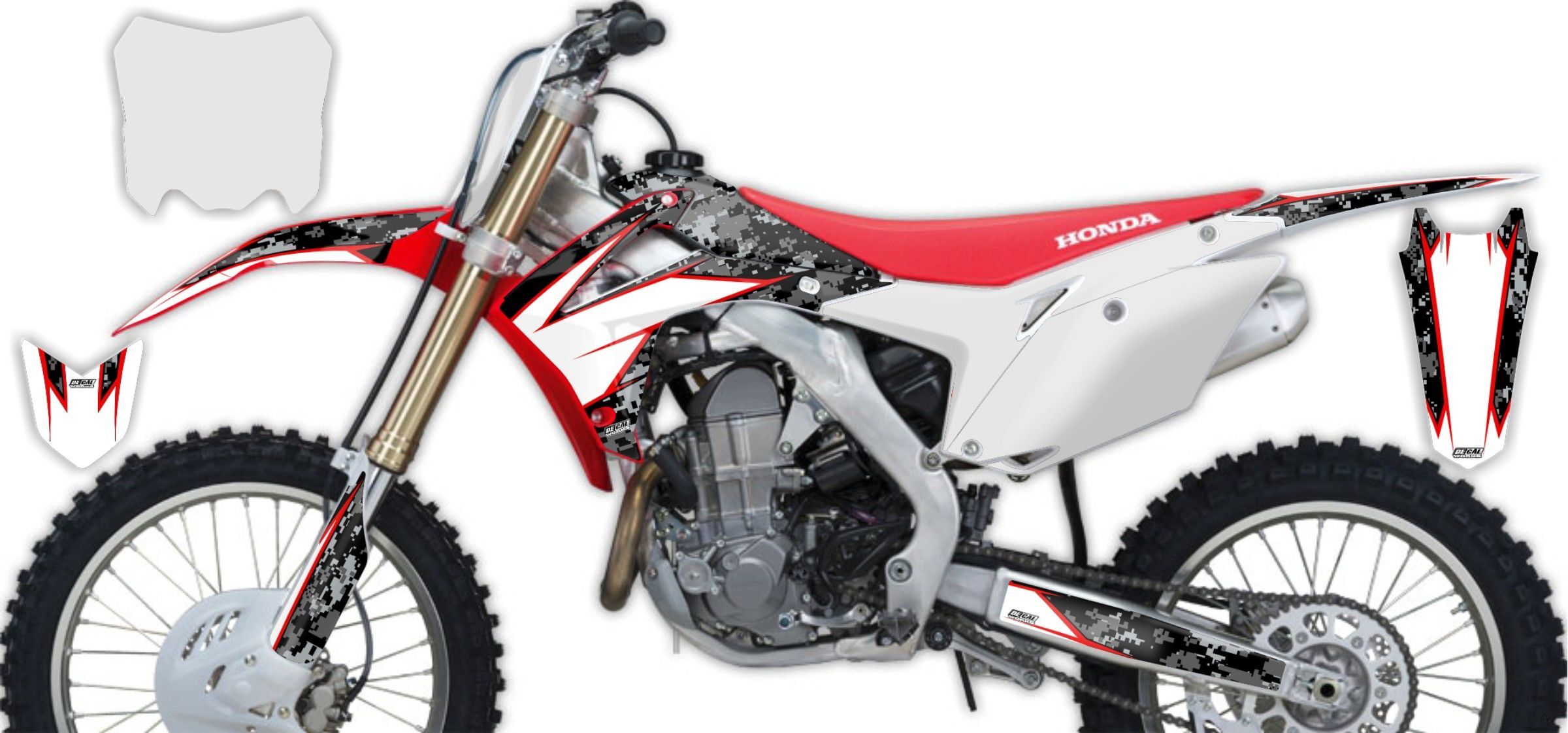 Honda CRF450 Black/White Digital Camo Semi Custom Full Graphics Kit