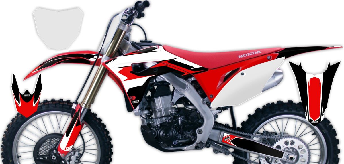 Honda CRF450 Black/White T-4 Semi Custom Full Graphics Kit