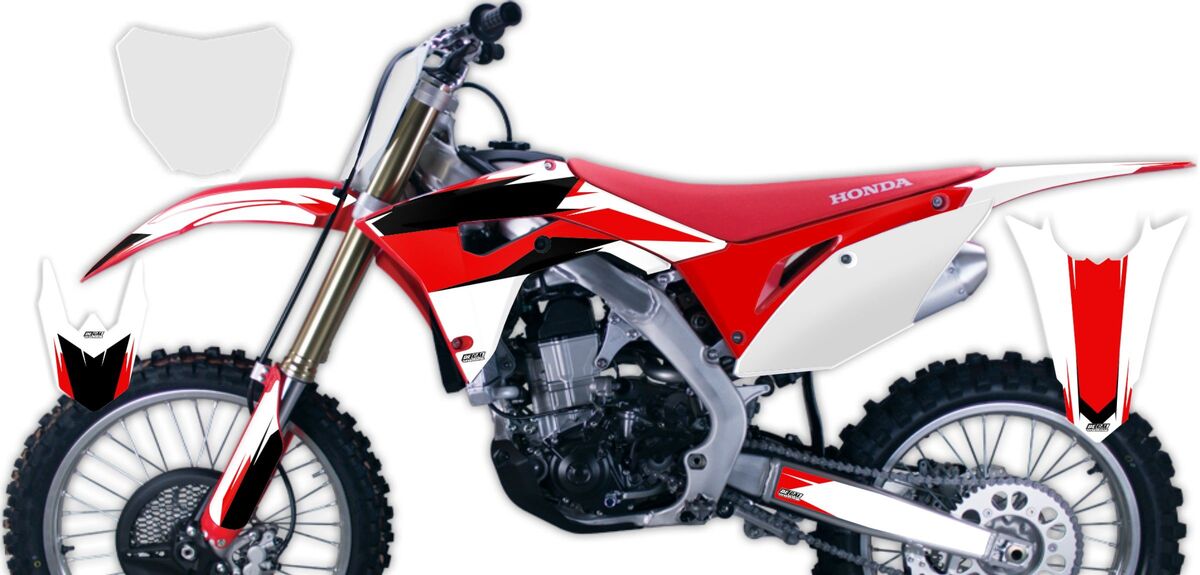 Honda CRF450 White/Red T-3 Semi Custom Full Graphics Kit
