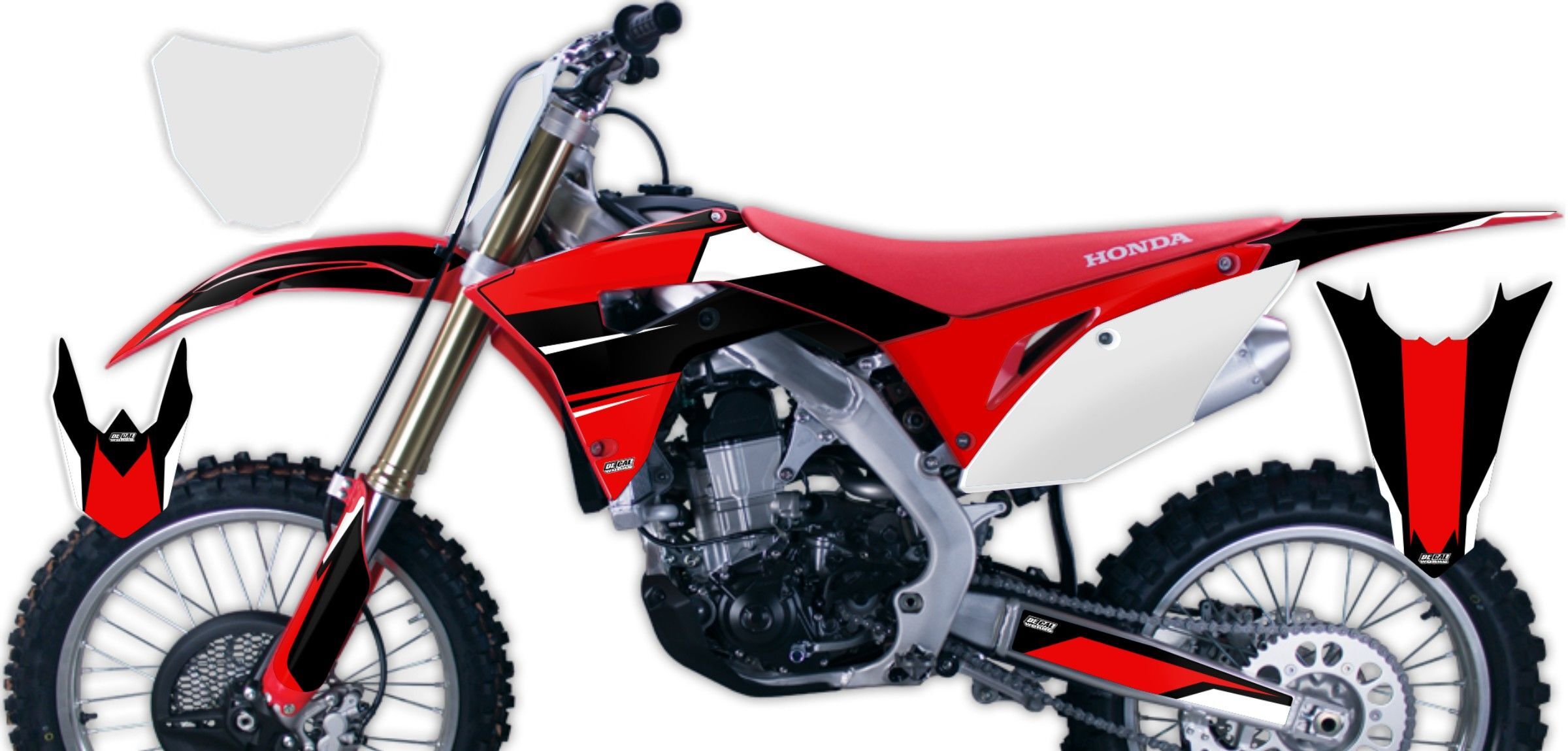 Honda CRF450 Black/Red T-1 Number Plate Graphics Kit