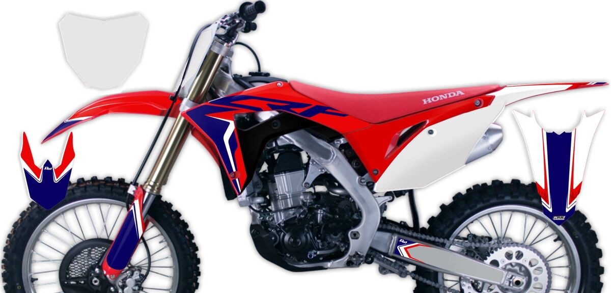 Honda CRF450 Red/Navy Factory 18 Number Plate Graphics Kit