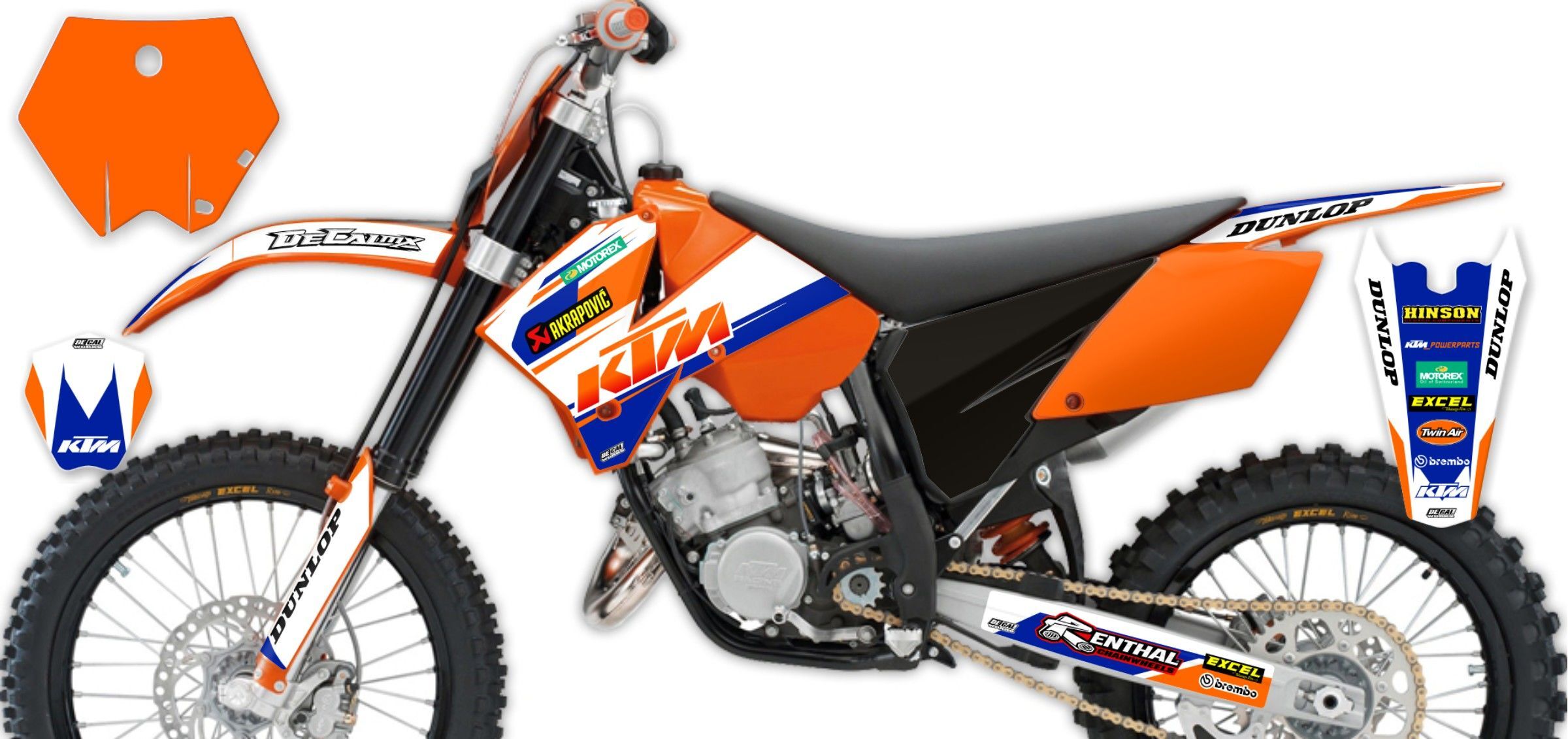 KTM SX White/Blue T-1 Ready Made Full Graphics Kit