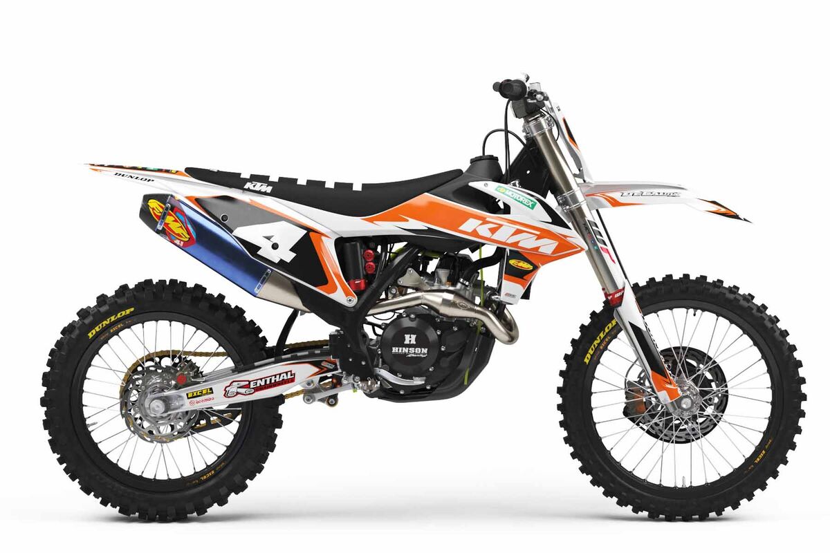 KTM SX85 Black/Orange T-4 Semi Custom Complete Graphics Kit