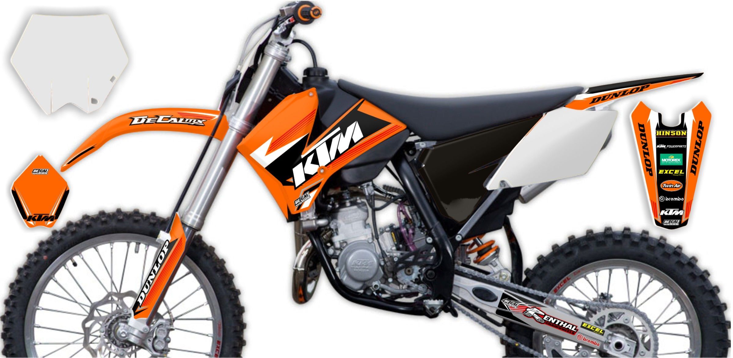 KTM SX85 Orange/Black T-12 Number Plate Graphics Kit