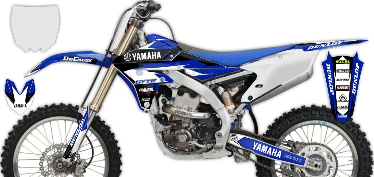 Yamaha YZ450F Blue/Black T-4 Ready Made Complete Graphics Kit