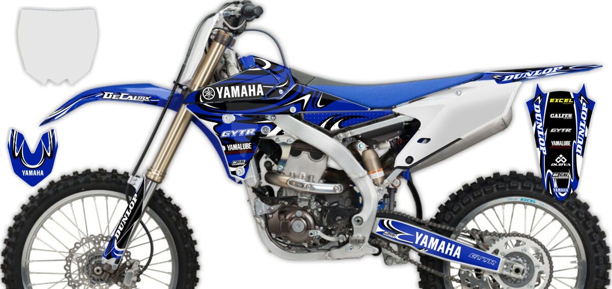Yamaha YZ450F Blue/Black T-7 Number Plate Graphics Kit