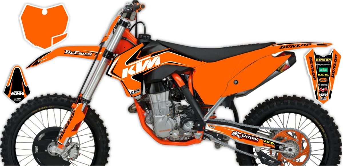 KTM SXF Orange/Black T-2 Ready Made Full Graphics Kit