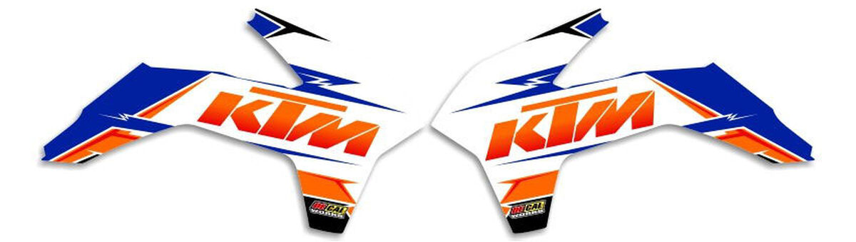 KTM SXF White/Blue T-15 Number Plate Graphics Kit