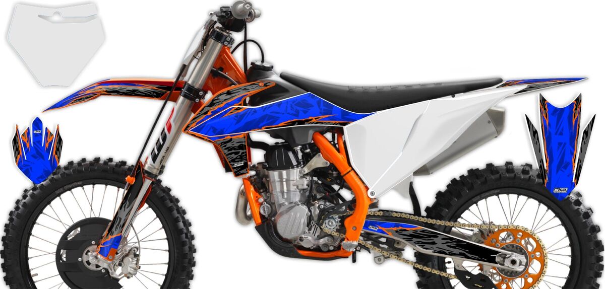 KTM SXF Black/Grey T-10 Number Plate Graphics Kit