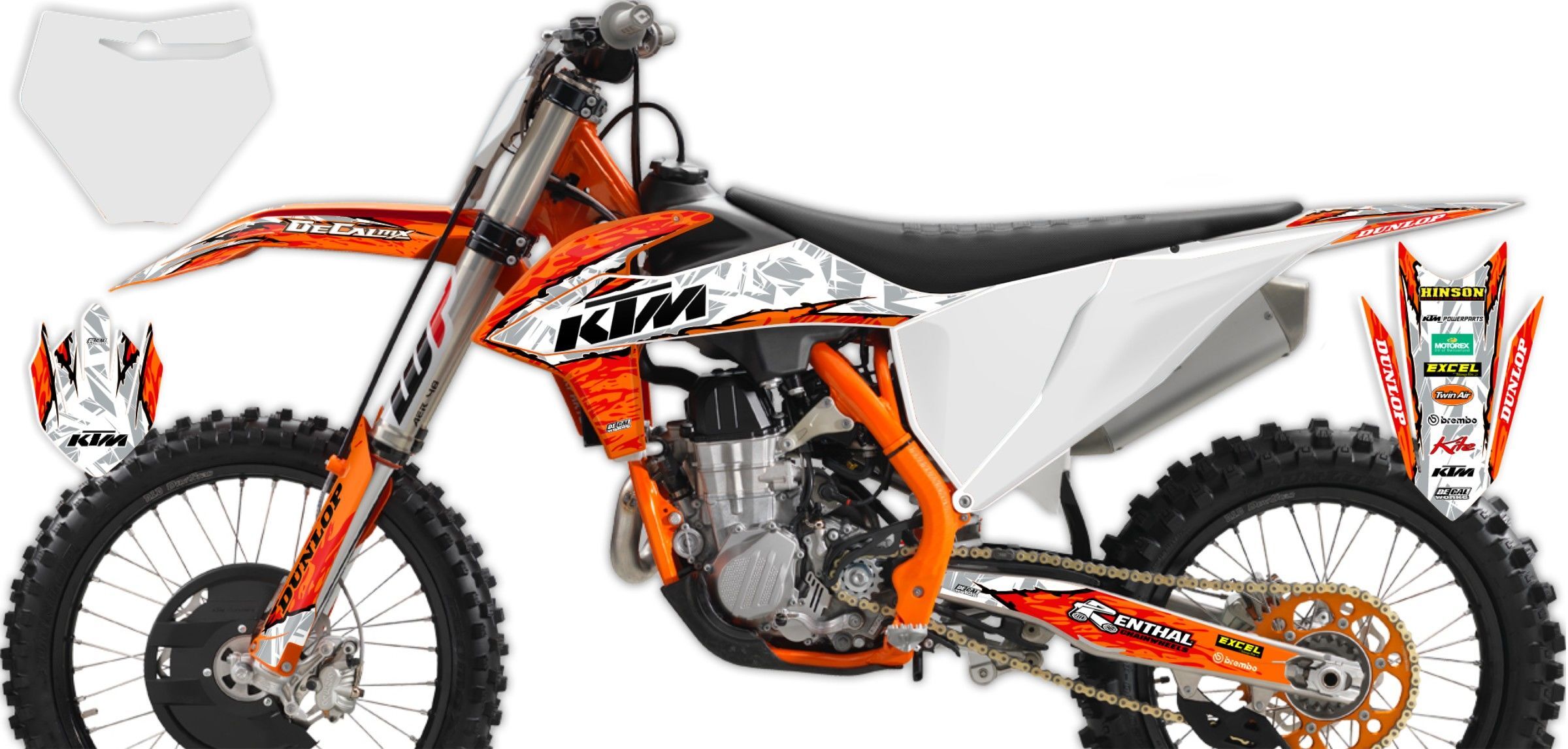KTM SXF Orange/Red T-10 Ready Made Full Graphics Kit