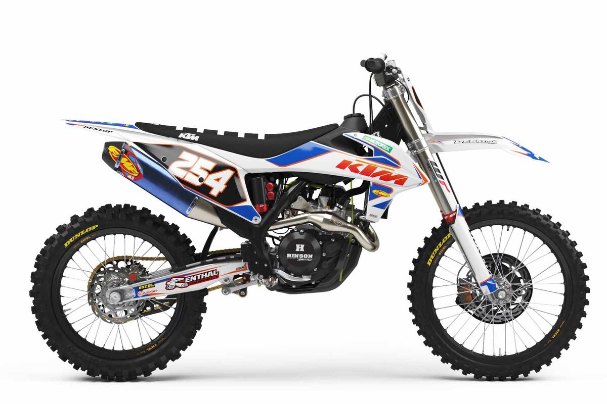 KTM SXF Orange/Black T-2 Number Plate Graphics Kit