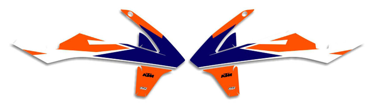KTM SXF Orange/Navy Factory 18 Number Plate Graphics Kit