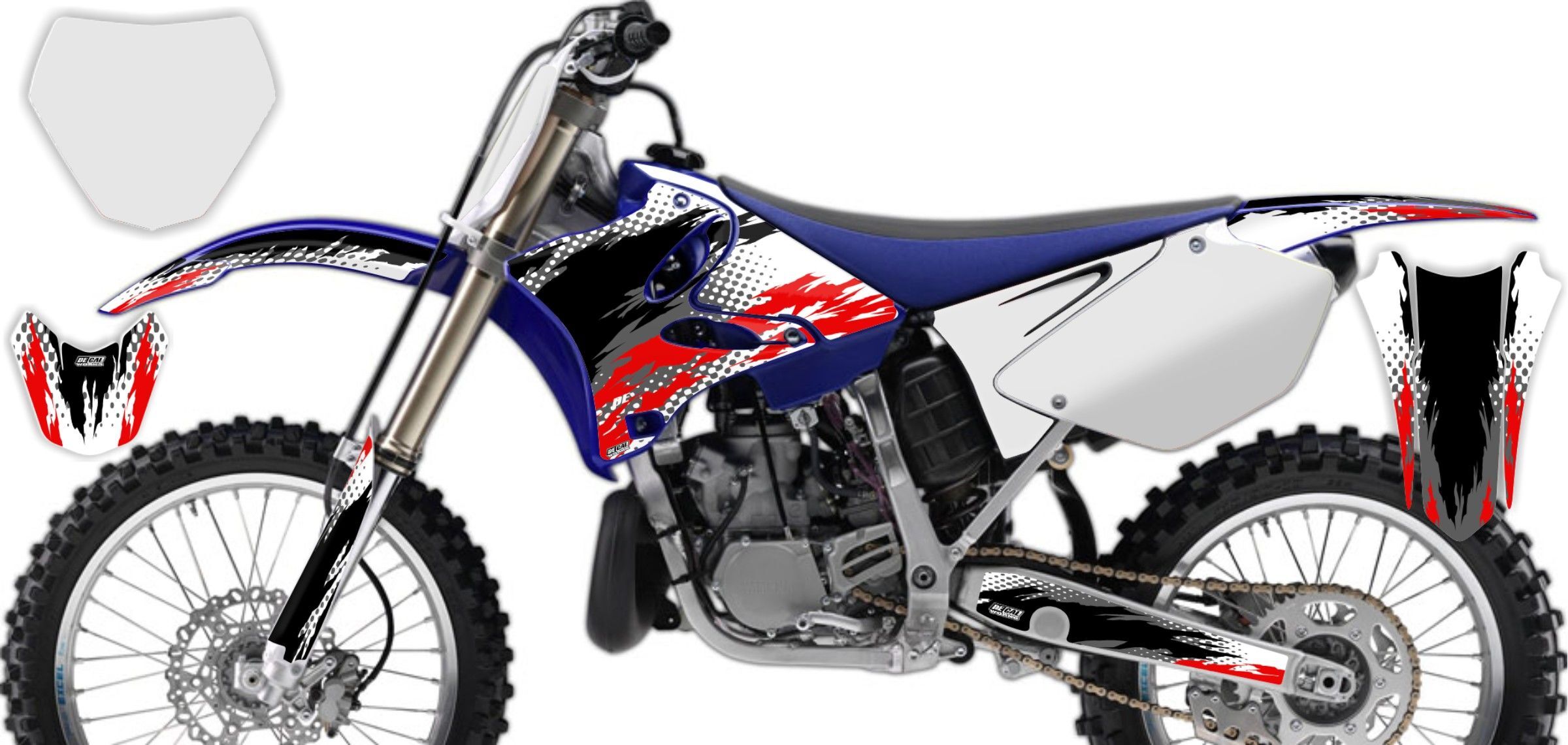 Yamaha YZ250 White/Grey T-8 Semi Custom Full Graphics Kit