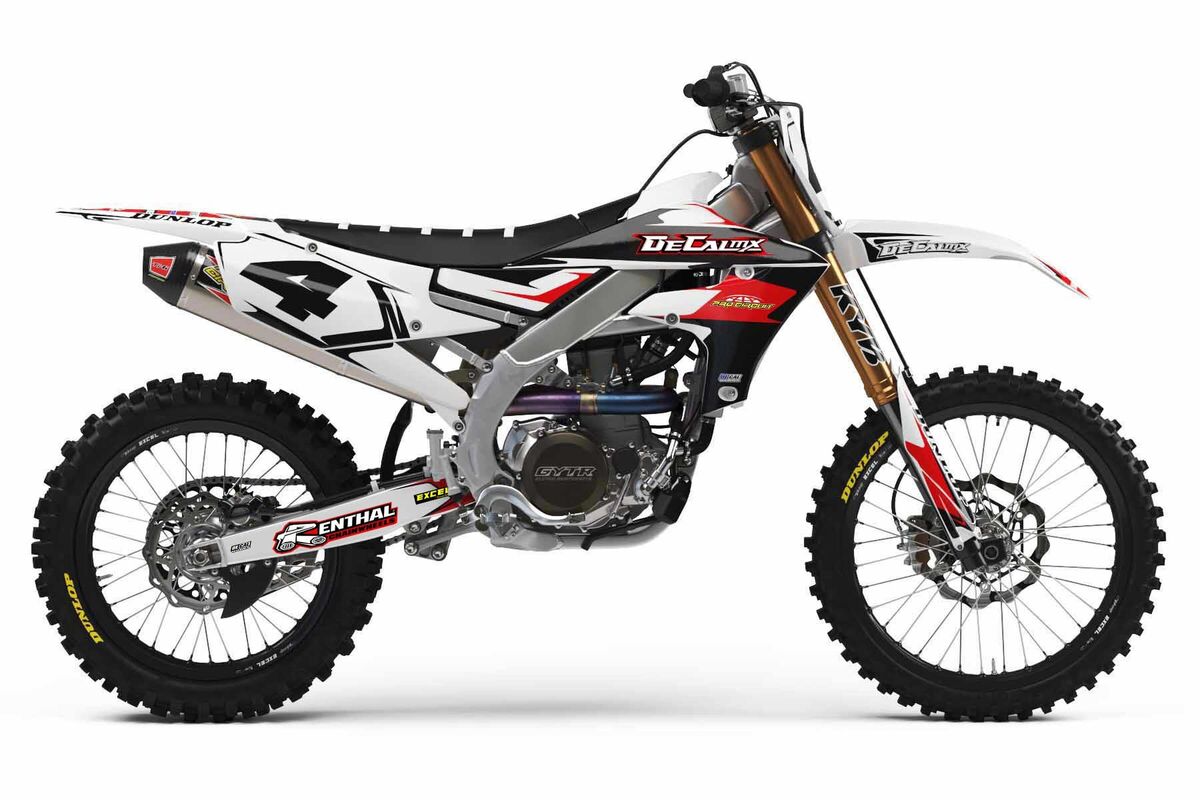 Yamaha YZ250 White/Black T-4 Semi Custom Complete Graphics Kit