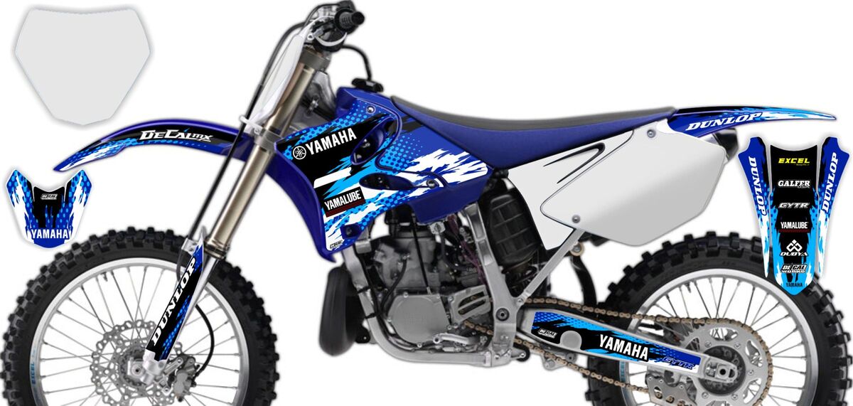 Yamaha YZ250 Blue/Black T-8 Number Plate Graphics Kit