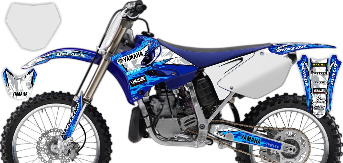 Yamaha YZ250 Blue/White T-10 Ready Made Full Graphics Kit