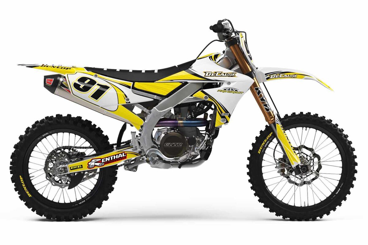 Yamaha YZ250 Blue/White T-9 Ready Made Complete Graphics Kit