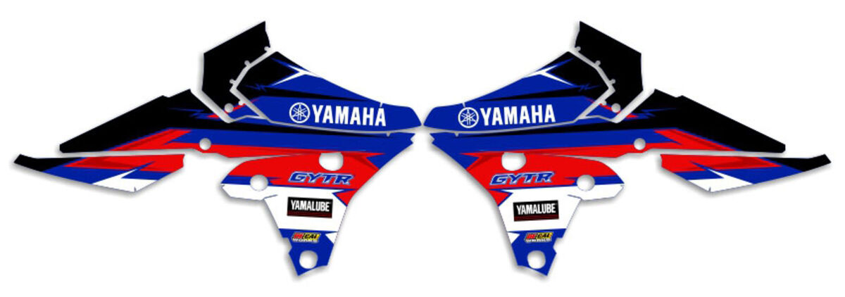 Yamaha YZ250 White/Blue T-15 Ready Made Full Graphics Kit