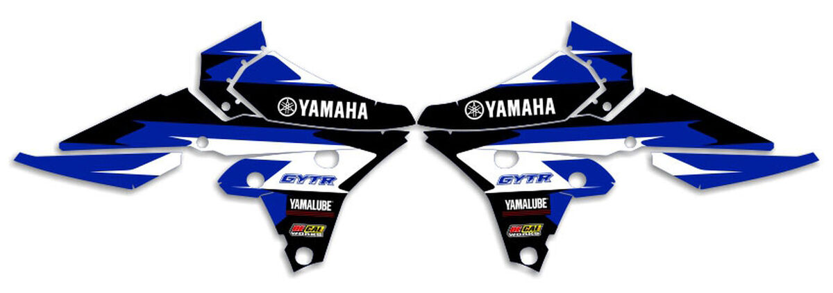 Yamaha YZ85 Blue/Black T-4 Number Plate Graphics Kit