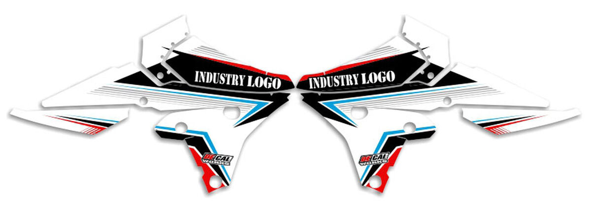 Yamaha YZ85 White/Black T-12 Semi Custom Complete Graphics Kit