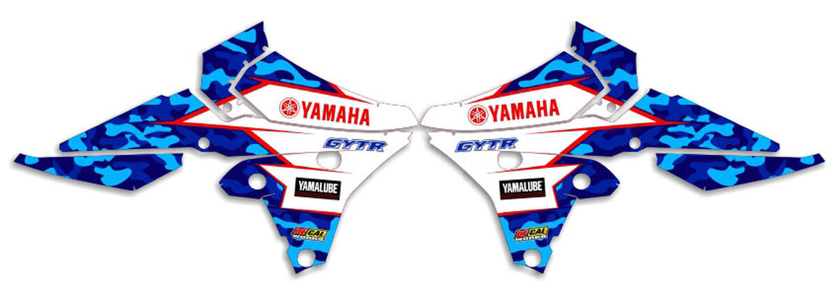 Yamaha YZ85 Blue/White Traditional Camo Ready Made Rad Graphics Kit