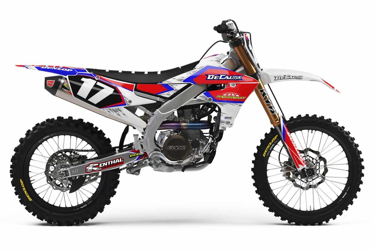 Yamaha YZ85 White/Blue T-17 Semi Custom Complete Graphics Kit