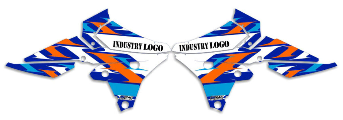 Yamaha YZ450F Blue/White T-6 Semi Custom Complete Graphics Kit