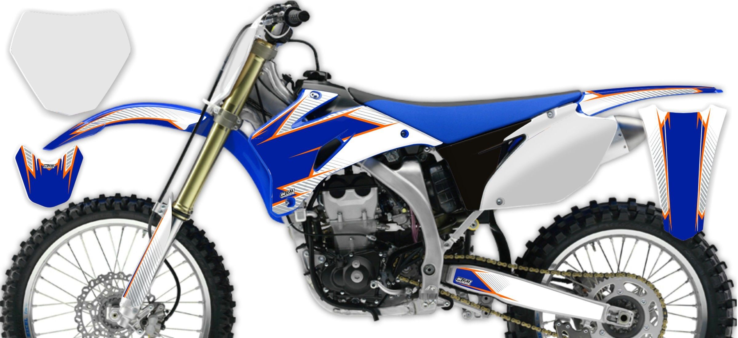 Yamaha YZ450F White/Blue T-11 Semi Custom Full Graphics Kit