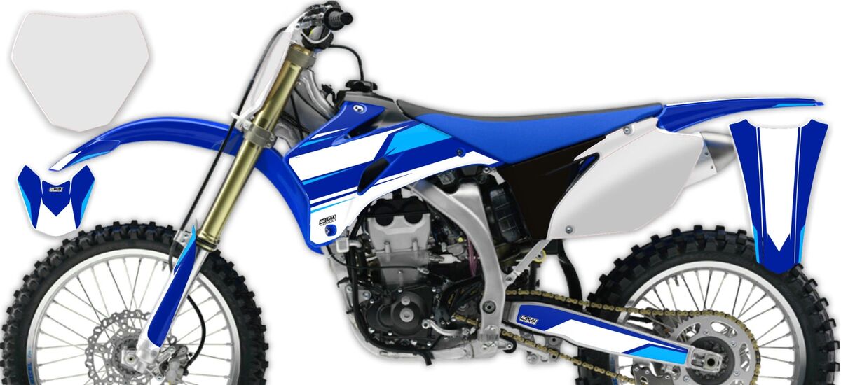 Yamaha YZ450F Blue/White T-1 Semi Custom Full Graphics Kit