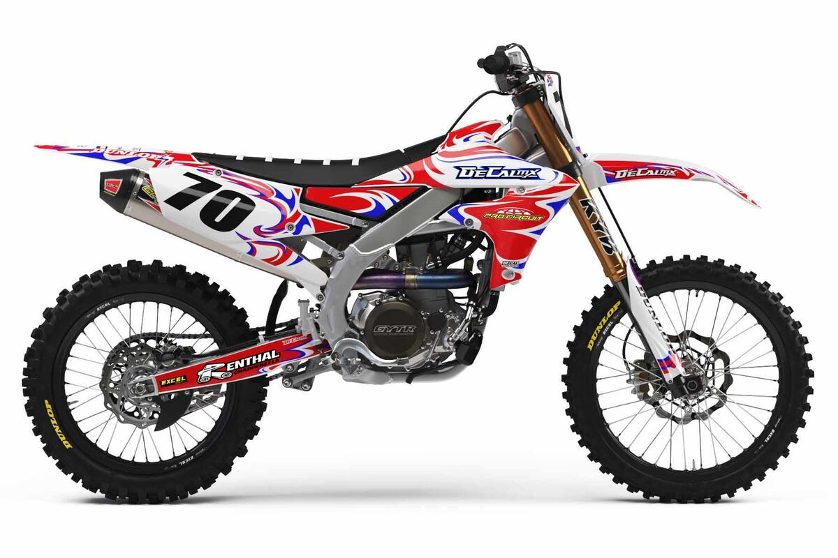Yamaha YZ450F White/Blue T-7 Semi Custom Full Graphics Kit