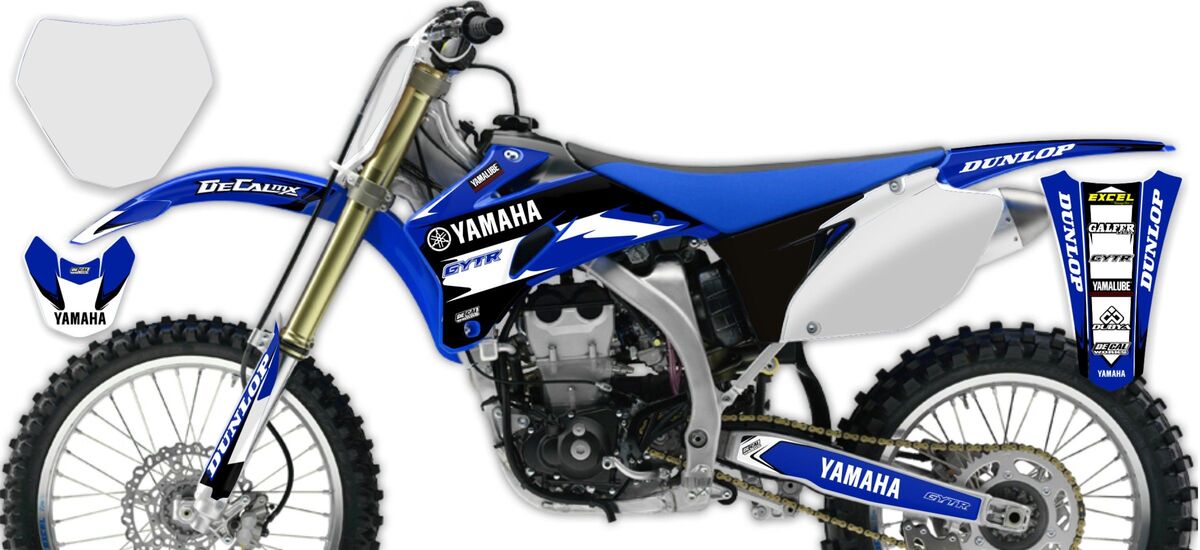 Yamaha YZ450F Blue/Black T-4 Number Plate Graphics Kit