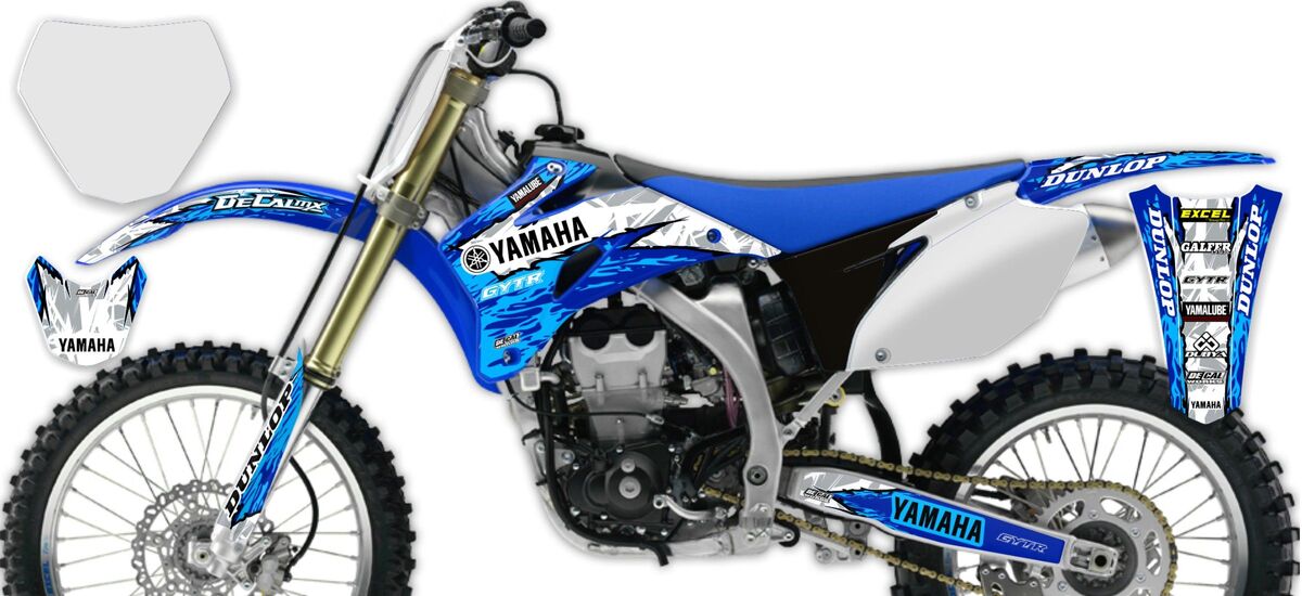 Yamaha YZ450F Blue/White T-10 Ready Made Full Graphics Kit