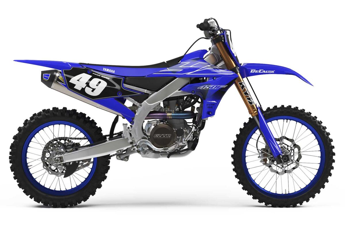 Yamaha YZ450F Yellow Bold Number Plate Graphics Kit