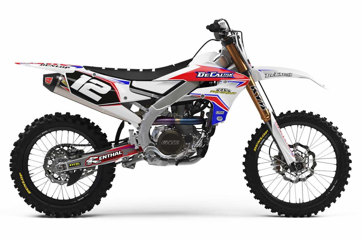 Yamaha YZ450F White/Black T-12 Semi Custom Full Graphics Kit