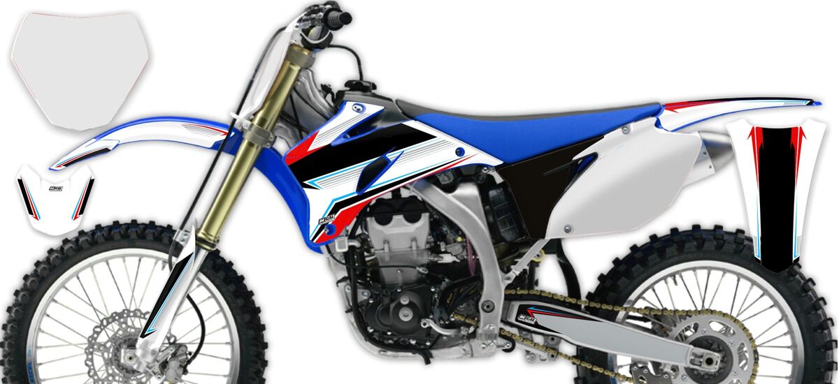 Yamaha YZ450F White/Black T-12 Semi Custom Full Graphics Kit