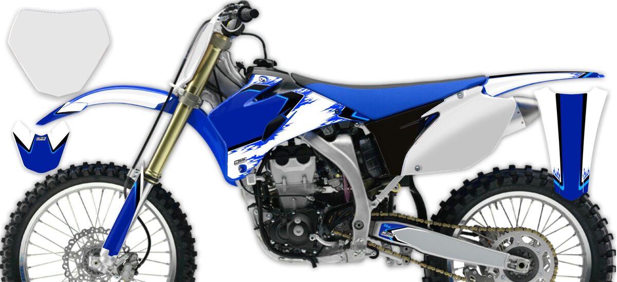 Yamaha YZ450F White/Blue T-17 Semi Custom Rad Graphics Kit