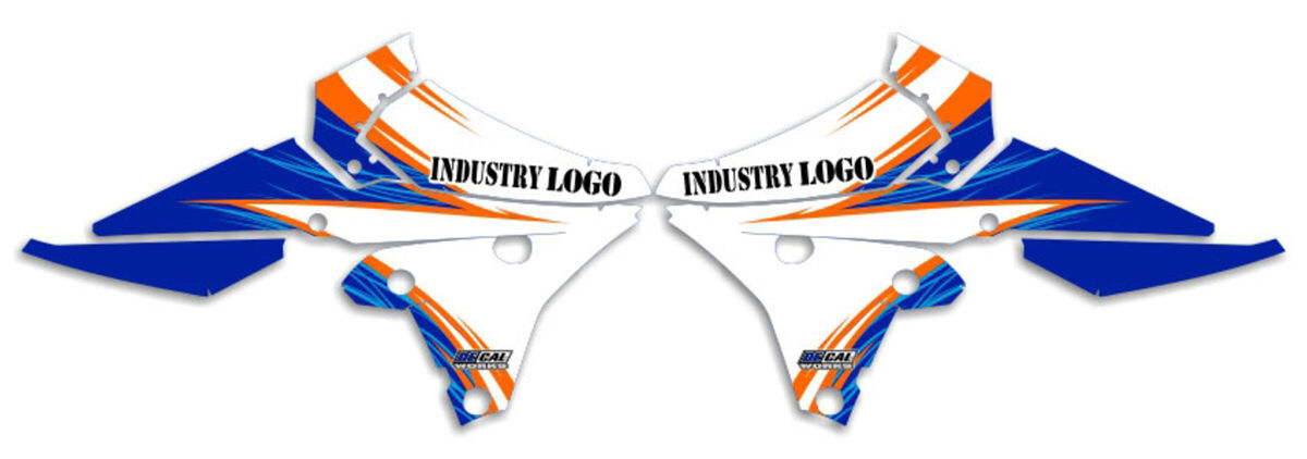 Yamaha YZ125 Blue/White T-9 Semi Custom Complete Graphics Kit