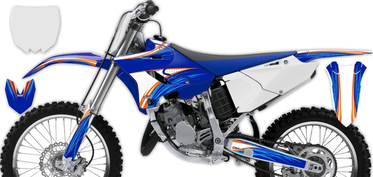Yamaha YZ125 Blue/White T-9 Semi Custom Full Graphics Kit