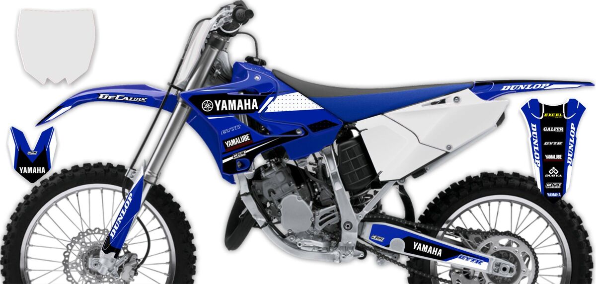 Yamaha YZ125 Blue/Black T-1 Number Plate Graphics Kit