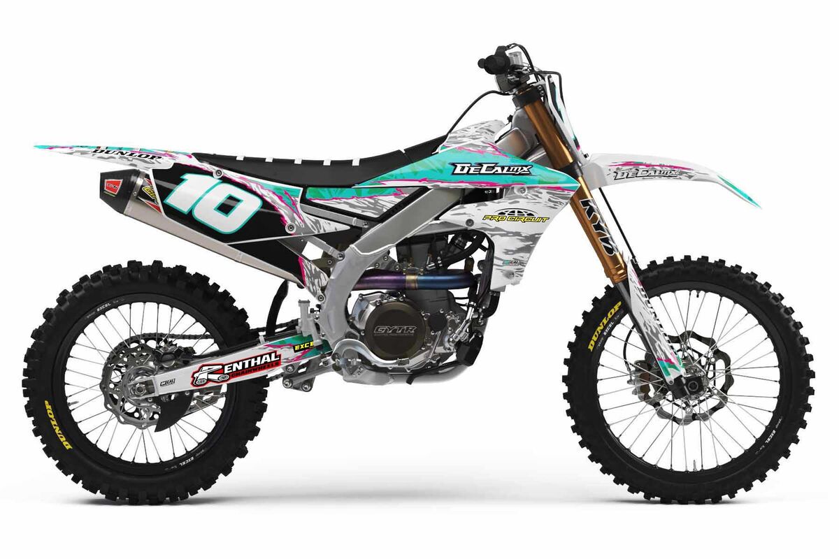 Yamaha YZ450F Blue/White T-10 Ready Made Complete Graphics Kit