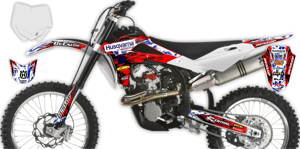 Husqvarna TC Red/Black T-10 Number Plate Graphics Kit