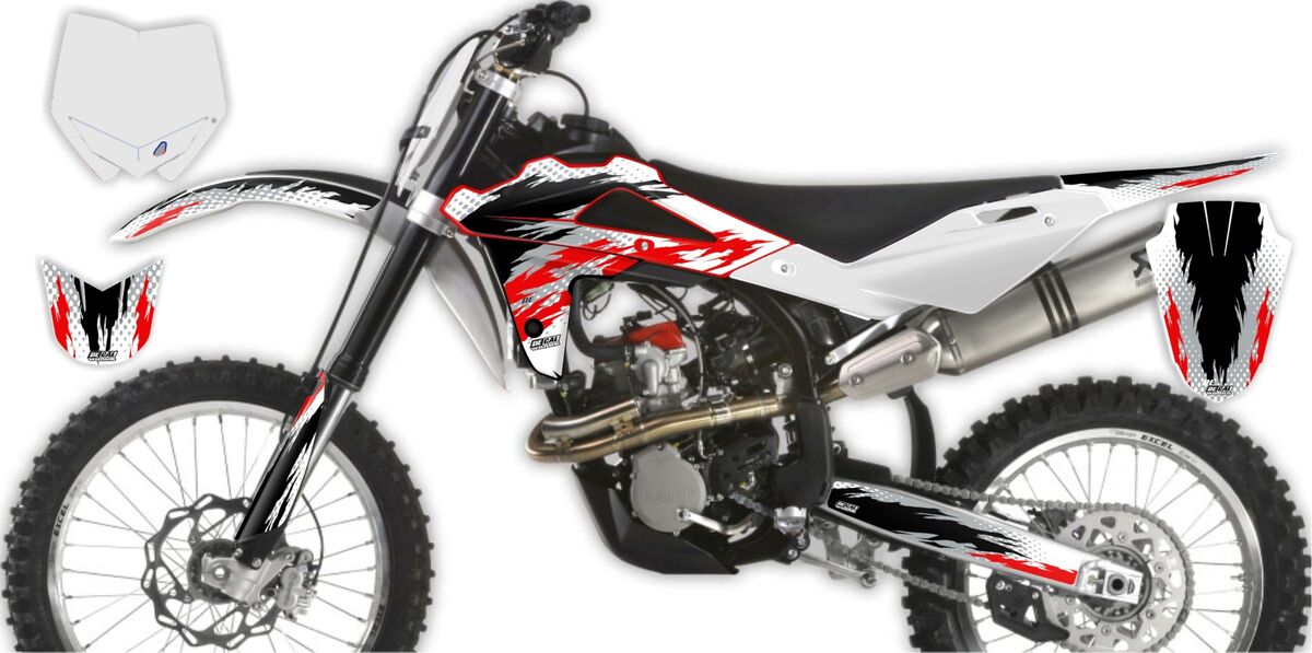 Husqvarna TC White/Grey T-8 Number Plate Graphics Kit