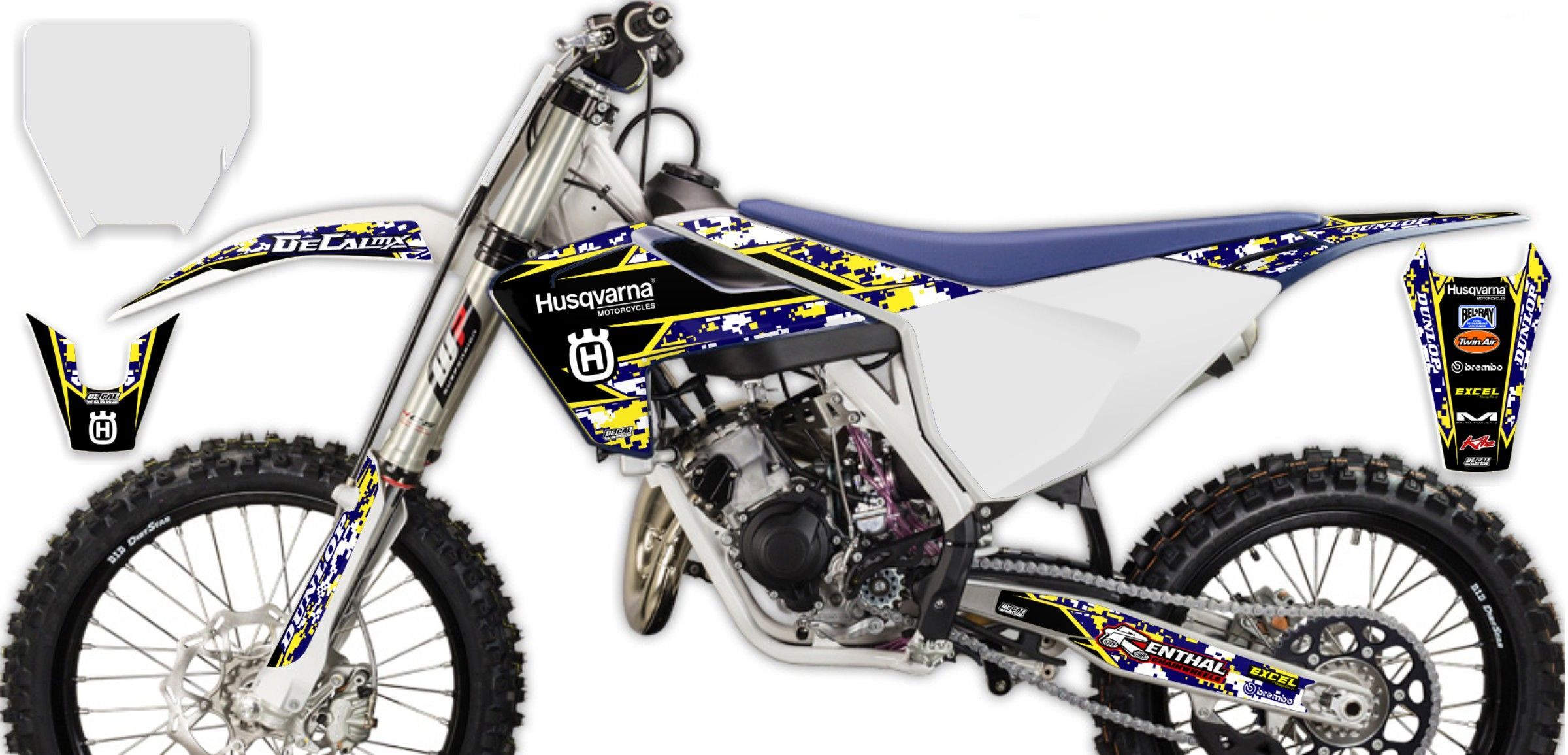 Husqvarna TC Navy/Black Digital Camo Number Plate Graphics Kit