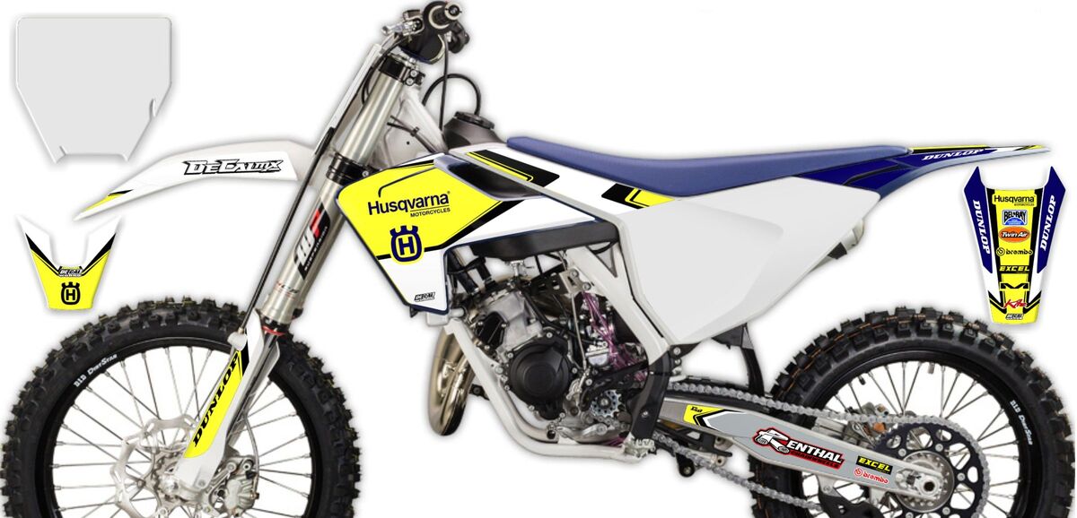 Husqvarna TC White/Yellow T-17 Number Plate Graphics Kit
