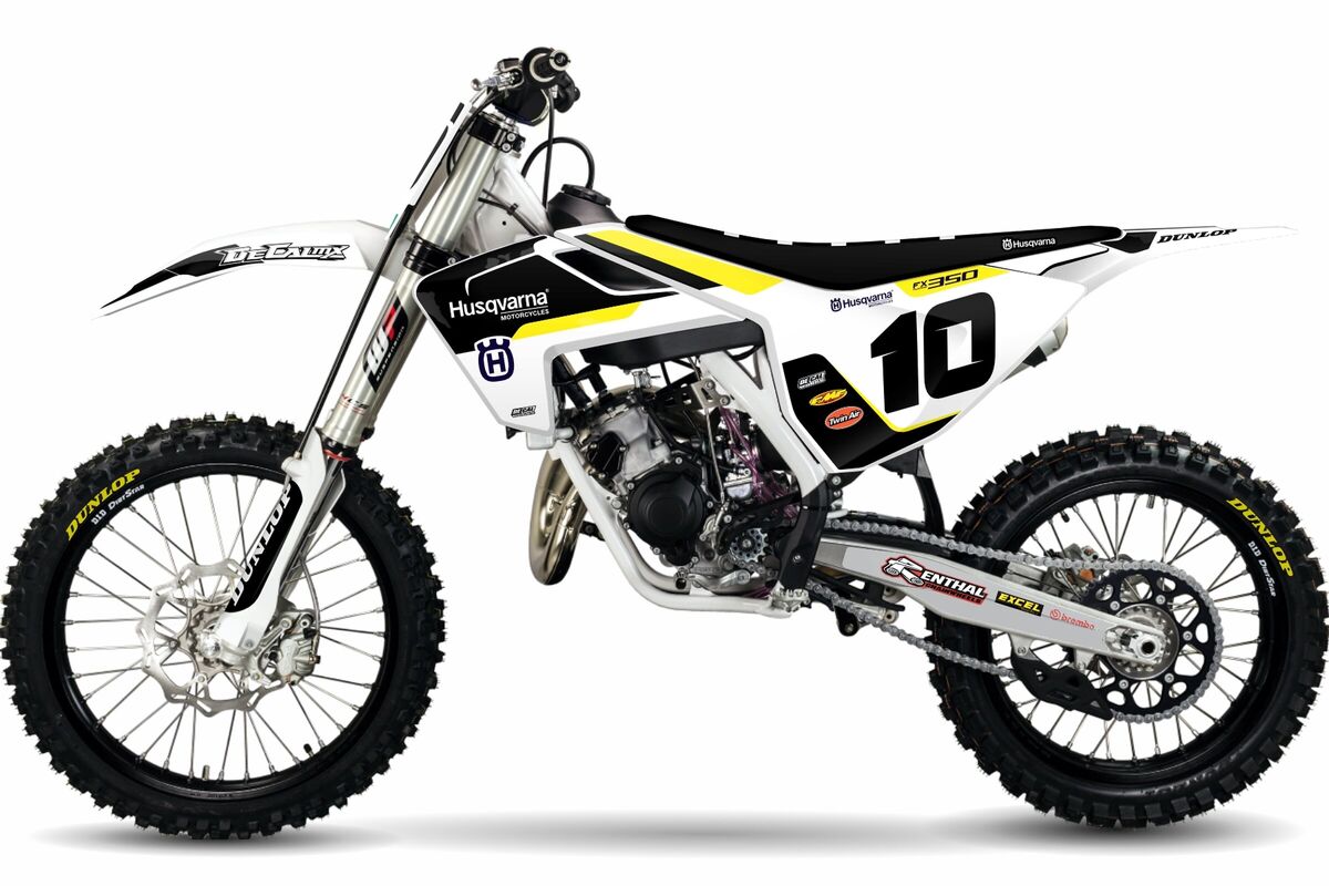 Husqvarna TC White/Black Factory 18 Number Plate Graphics Kit